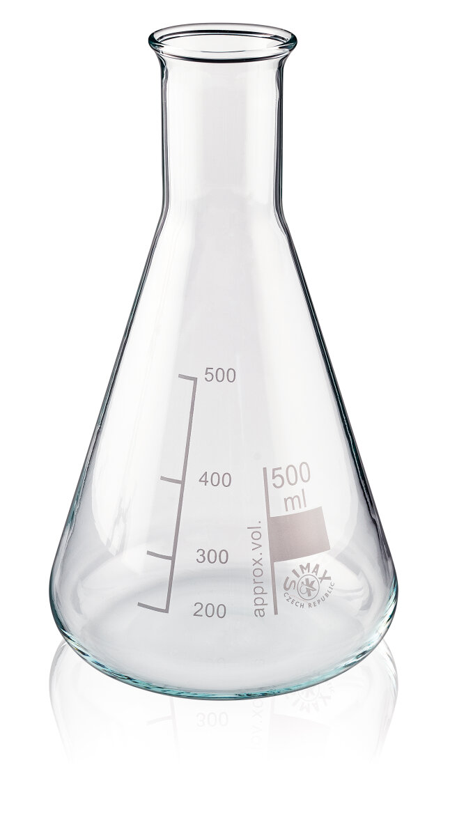 Erlenmeyer flask narrow neck, borosilicate (100/250/500/1000/2000ml)